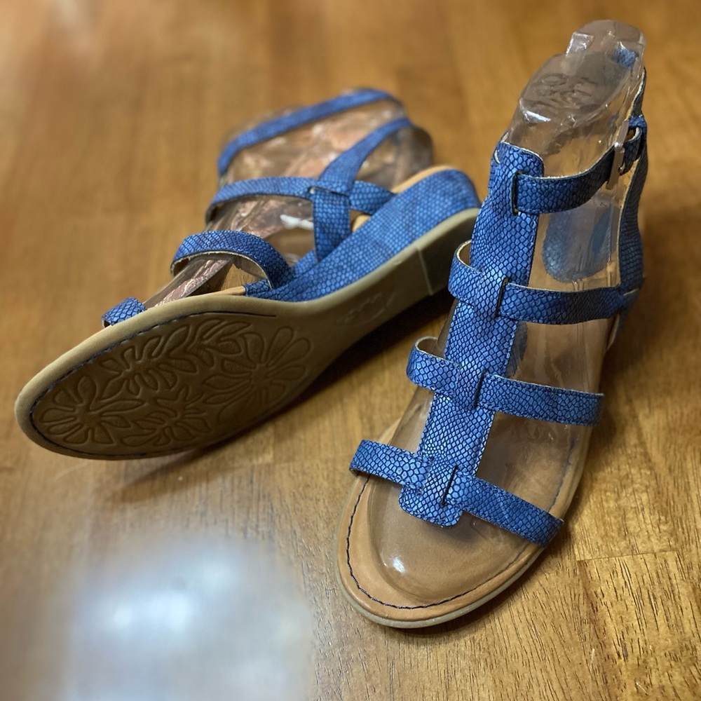 Boc Born Denim Blue Strappy Gladiator Sandals 8 M - Gem